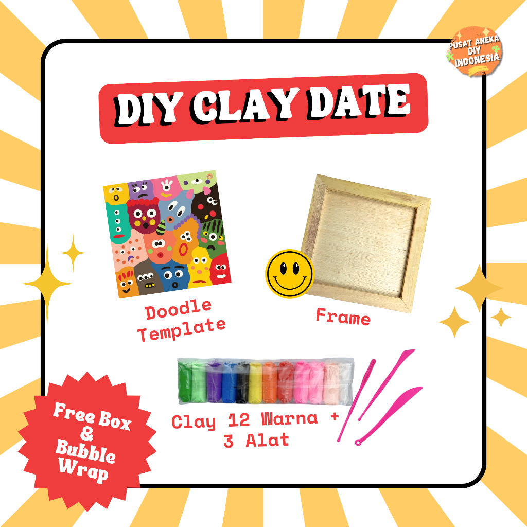 Jual DIY Clay Date Couple 1 Set With Ugly Doodle Frame | Ide Pacaran ...
