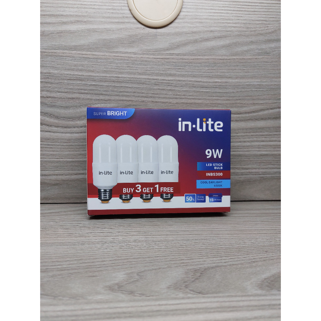 Jual In Lite - PAKET 3 GRATIS 1 LAMPU LED BULB STICK INLITE 9WATT ...