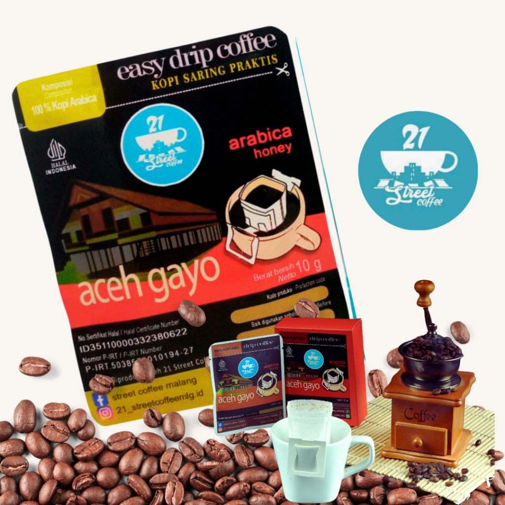 Jual 21StreetCoffee Drip Bag Coffee Kopi Drip Arabika Aceh Gayo Single ...
