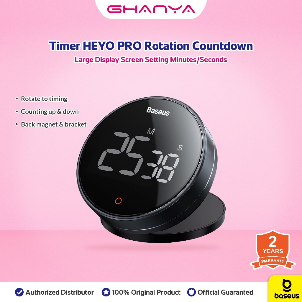 Jual BASEUS ORIGINAL Timer HEYO PRO Rotation Countdown Digital Kitchen Alarm Pengingat Waktu ...