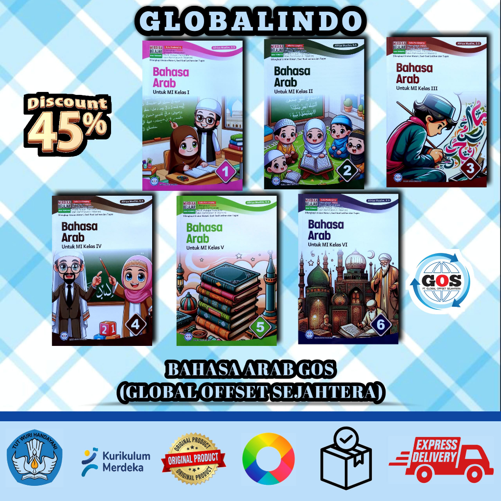 Jual Buku Siswa Bahasa Arab KMA 450 GOS ( Global Offset Sejahtera ) Kelas 1,2,3,4,5,6 Sd/Mi ...