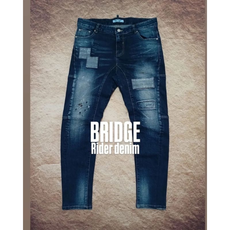 Jual jeans bridge bahan denim tebal ngaret bekas second preloved | Shopee Indonesia