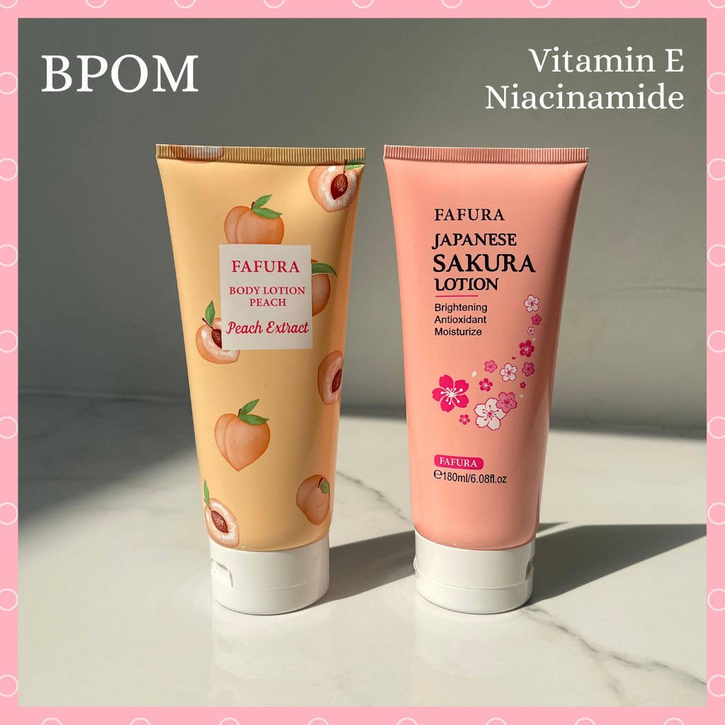 Jual [BPOM isi 180mL] Body Lotion / Hand Body Fafura Peach Extract ...
