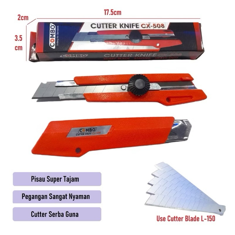 Jual COMBO CX-508 Pisau Cutter Cuter Ukuran Besar | Shopee Indonesia