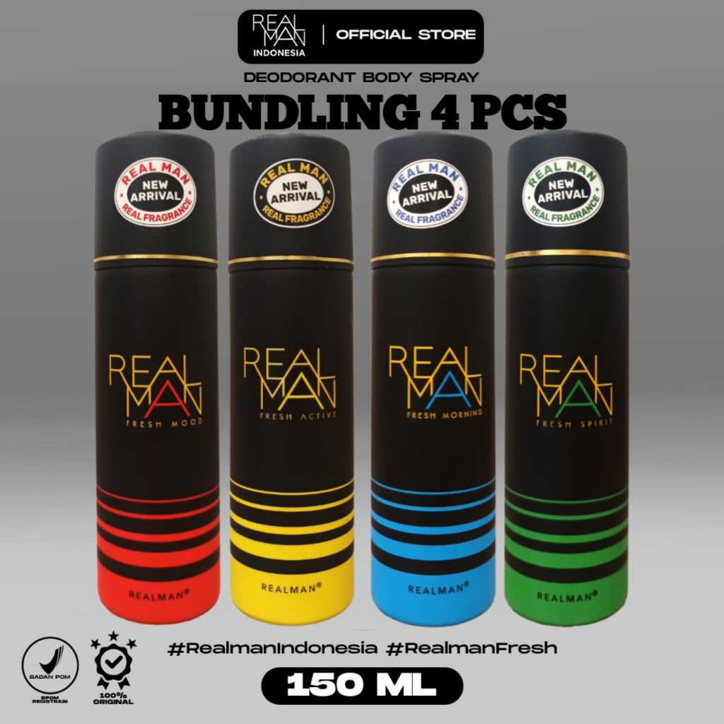 Jual Paket Bundling 4 Pcs Realman Body Spray 150ml | Shopee Indonesia