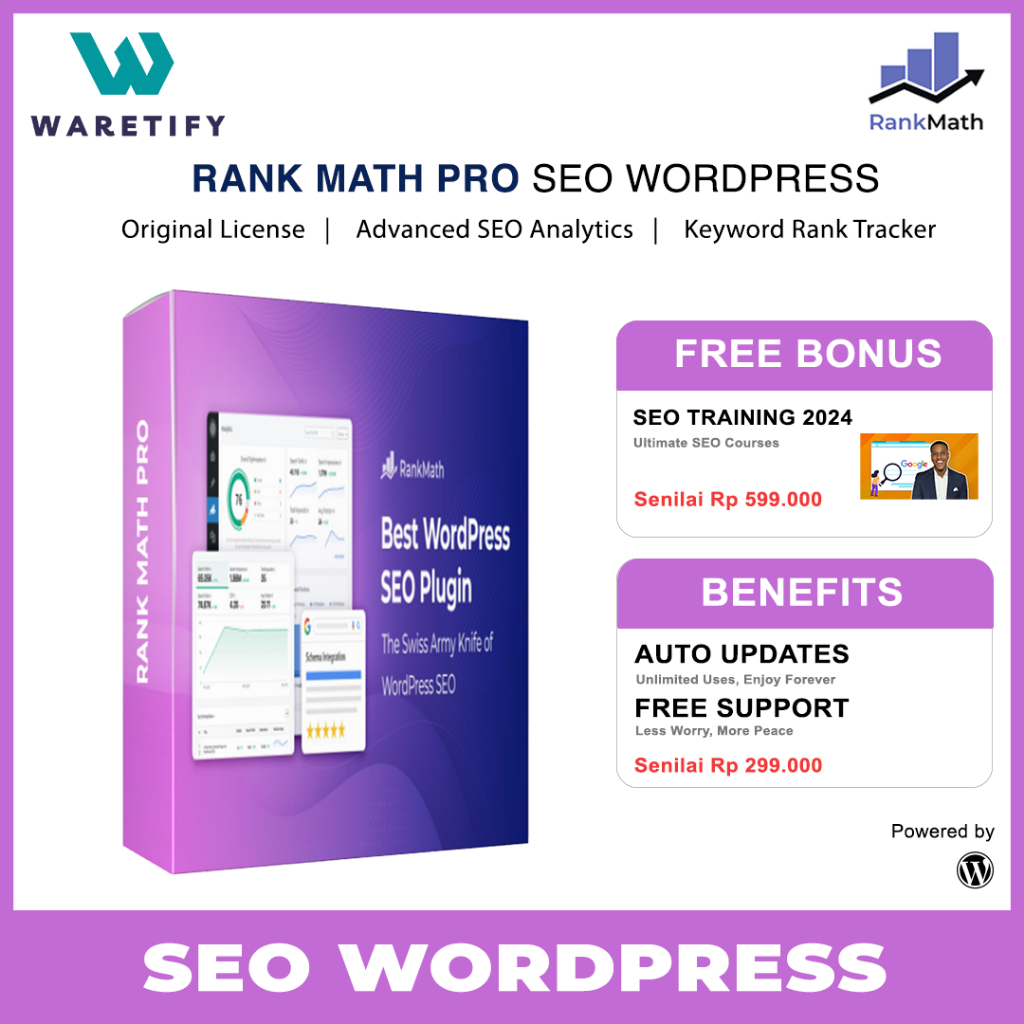 Jual Rank Math Pro Wordpress Plugin SEO Original License Key Resmi ...