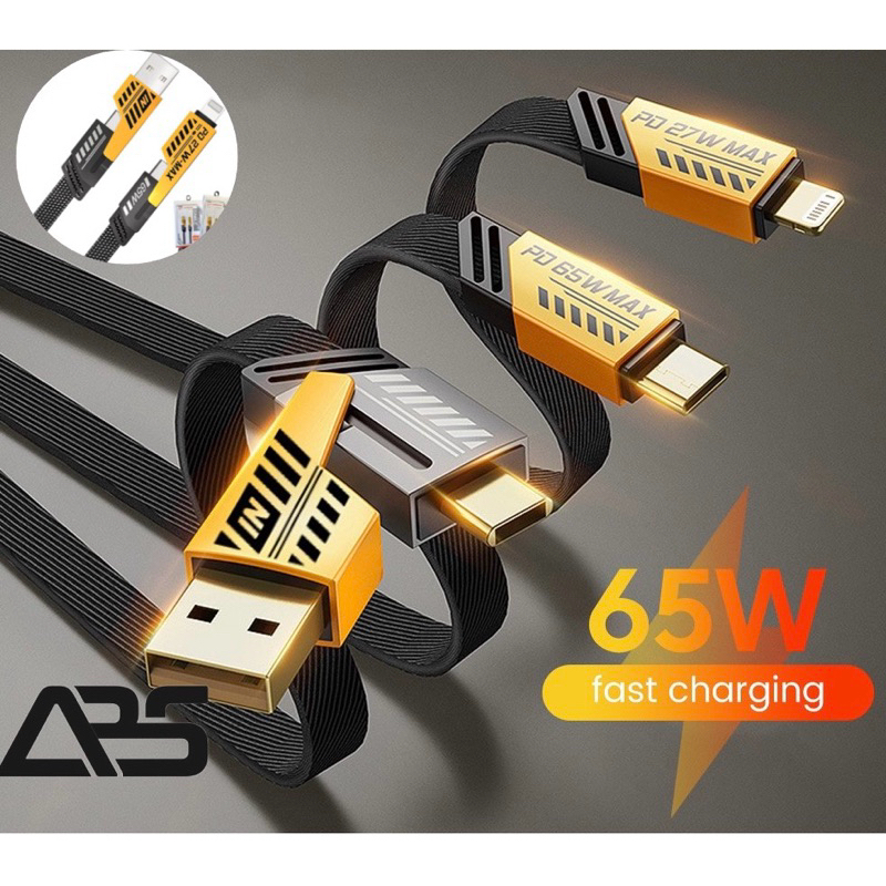 Jual Kabel Data Fast Charging 4 IN 1 USB Type A, Type C, iOS Multiple ...