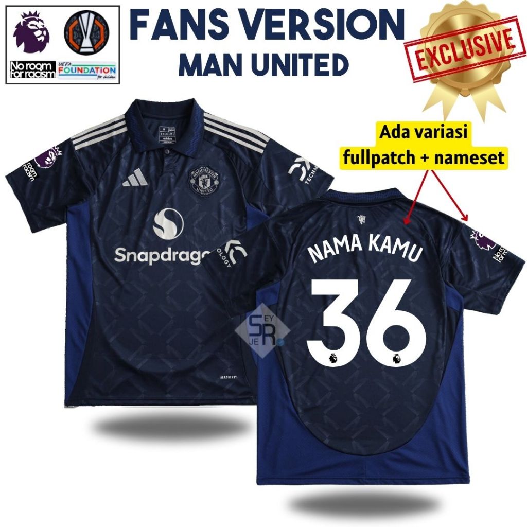 Jual Jersey Manchester United 2024 2025 Away Baju Sepak Bola MU Man ...