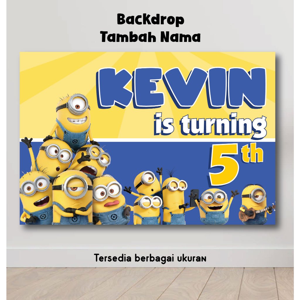 Jual BACKDROP MINIONS DISPICABLE ME ULANG TAHUN BACKGROUND DINDING ...