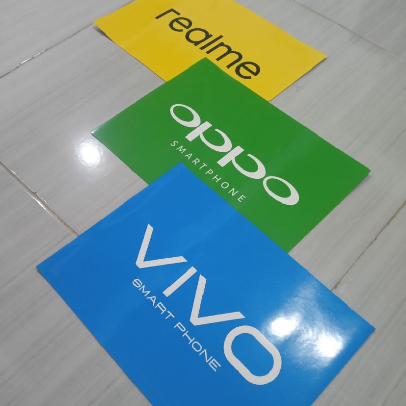 Jual stiker konter merek hp Bahan vinyl ukuran 20x28cm | Shopee Indonesia