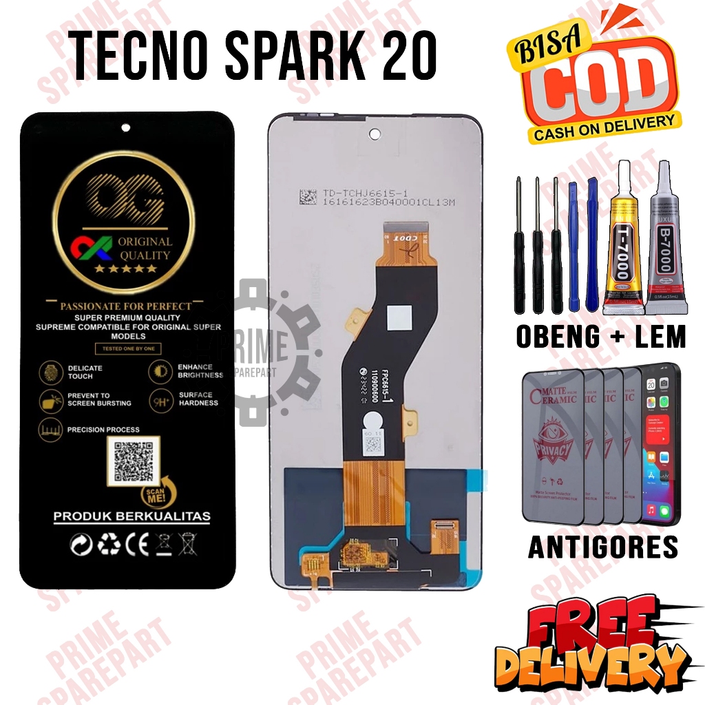 Jual Lcd TECNO SPARK 20 Original Oem Lcd Touchscreen TECNO SPARK 20 Fullset | Shopee Indonesia