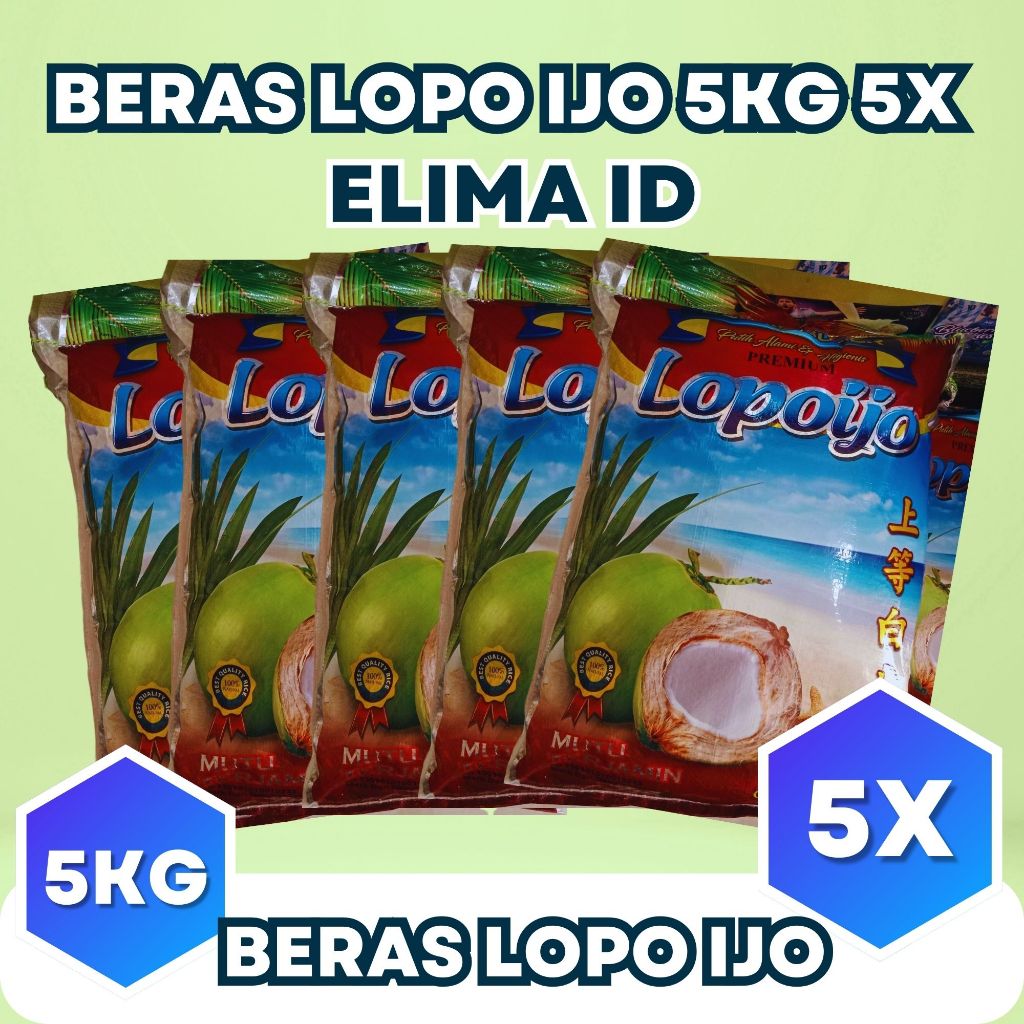 Jual Beras LOPO IJO 5kg isi 5pcs | Shopee Indonesia