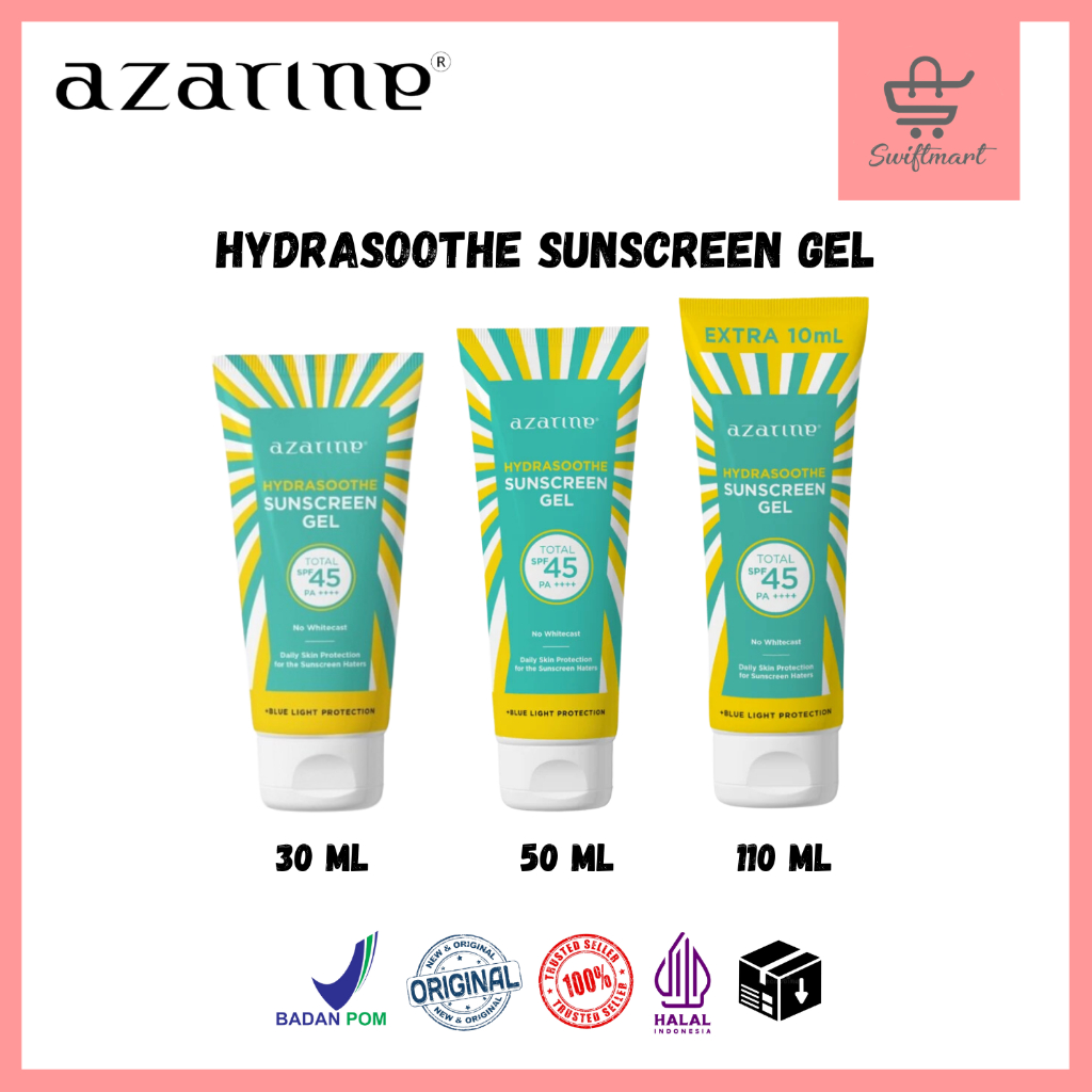 Jual AZARINE Hydrasoothe Sunscreen Gel SPF 45 PA ++++ | Blue Light ...