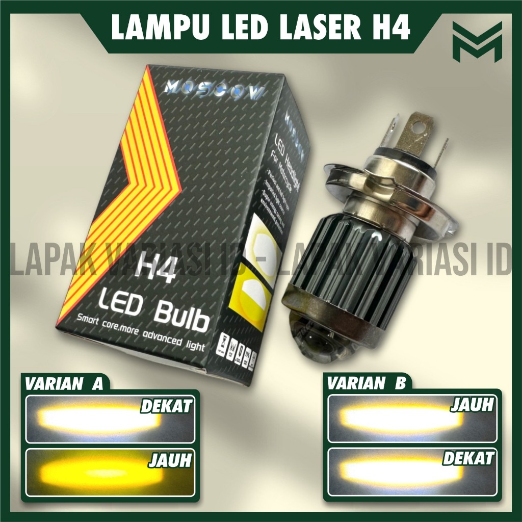 Jual LAMPU LED LASER H4 untuk YAMAHA VIXION NINJA R15 PULSAR DAN MOBIL LAMPU DEPAN LED H4 LASER ...