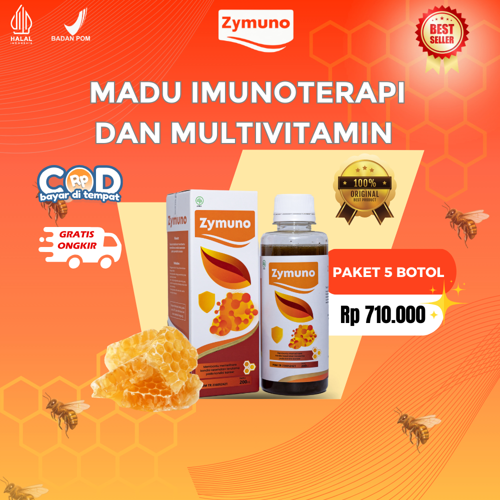 Jual Zymuno Original Madu Imunoterapi Dan Multivitamin Paket 5 (Botol ...