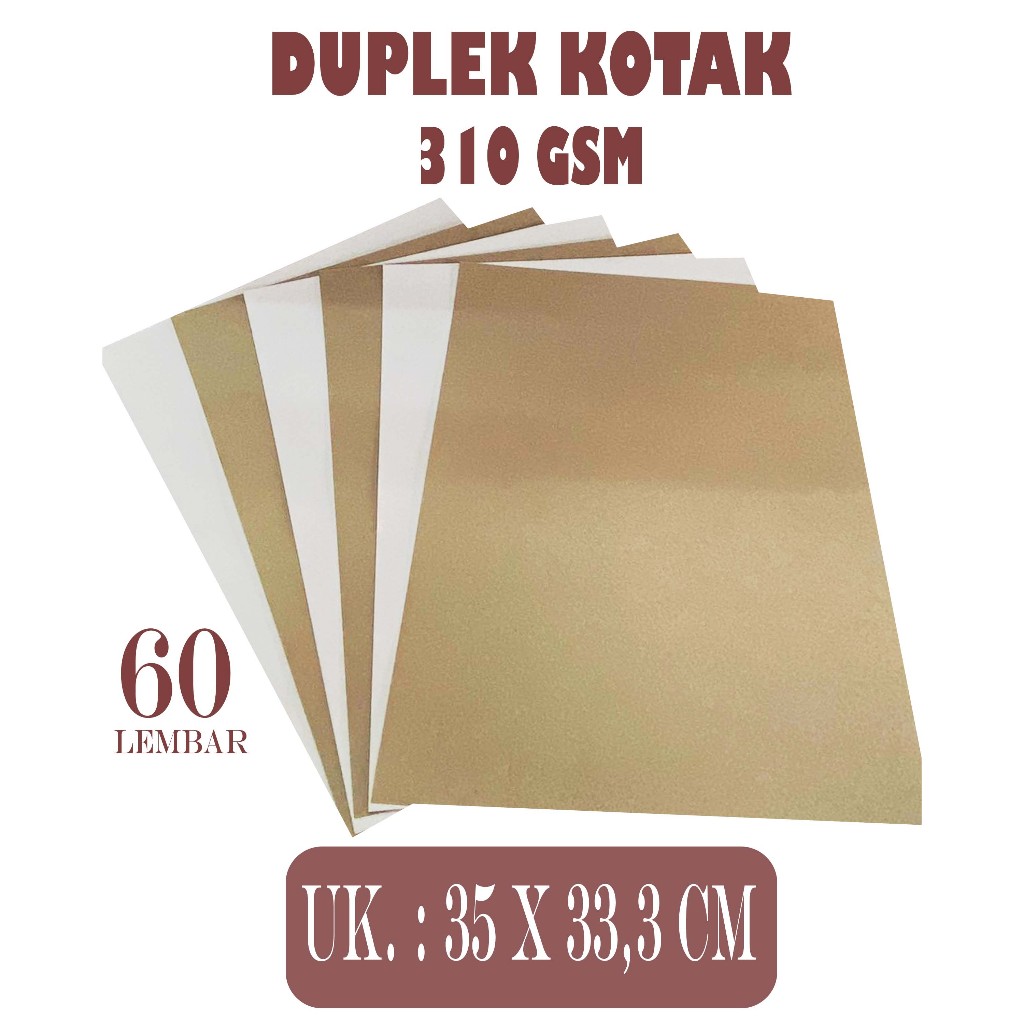 Jual DUPLEK CUOTED / DUPLEK KOTAK 310 GSM UKURAN 33 X 33,3 CM , ISI 60 ...