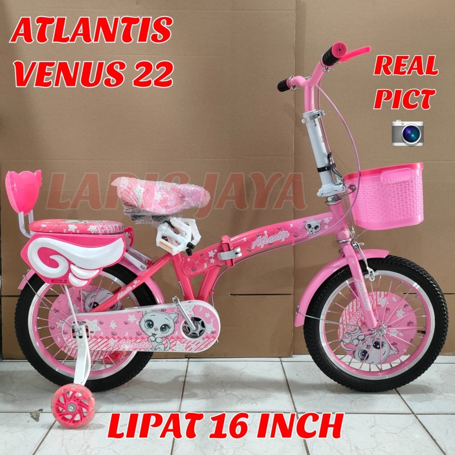 Jual [ BONUS BELL ] sepeda lipat atlantis 16 inch atlantis venus 22 , sepeda lipat anak ukuran ...