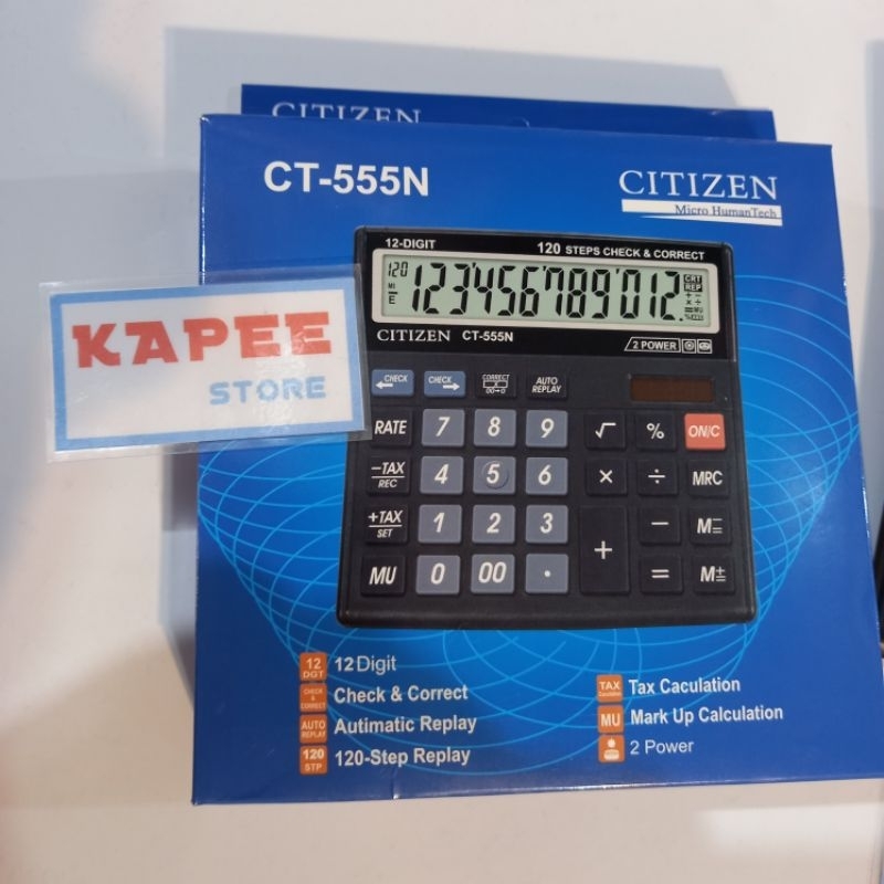 Jual Kalkulator Citizen CT-555N 12 Digits || Check & Correct | Shopee ...