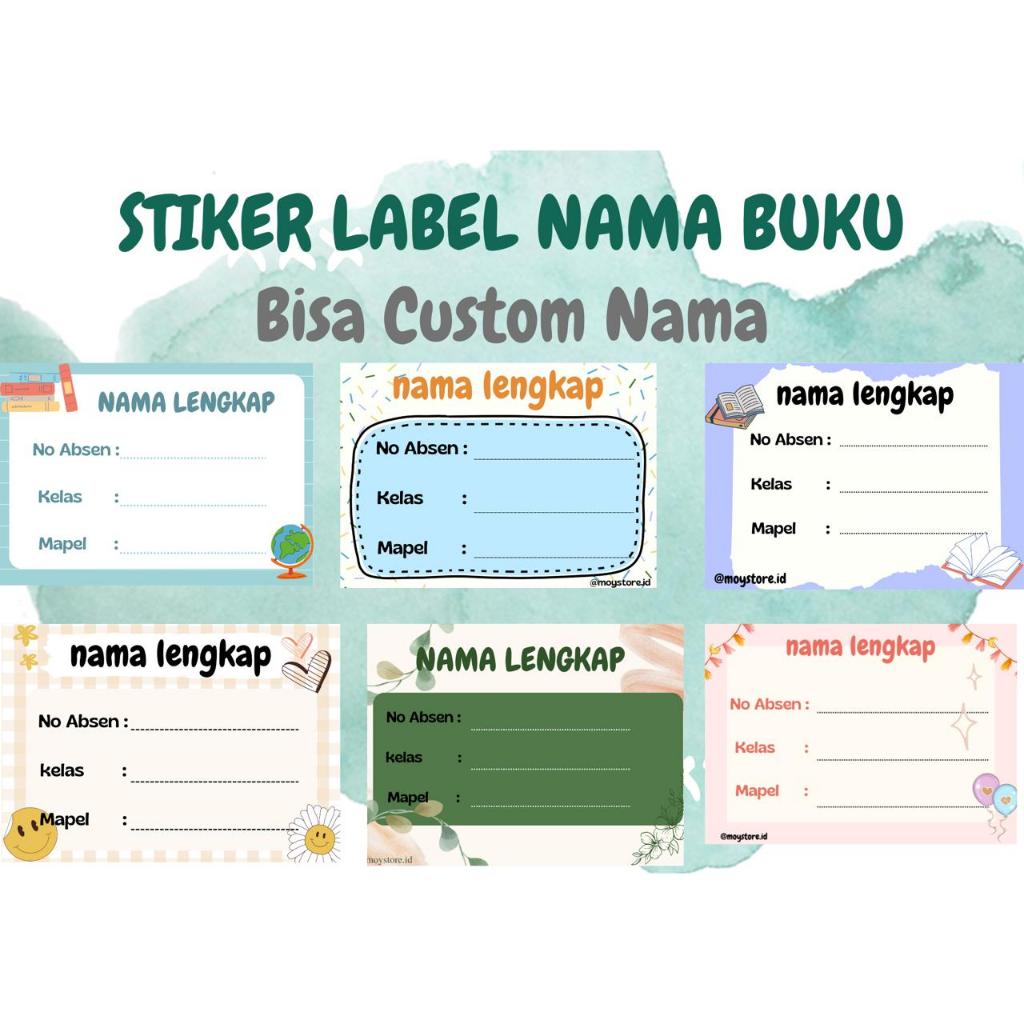 Jual STIKER LABEL NAMA BUKU CUSTOM | Shopee Indonesia