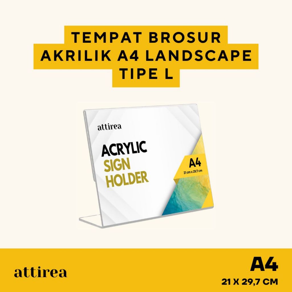 Jual Tempat Brosur Akrilik A4 Landscape - Tipe L | Tent Holder Standing ...