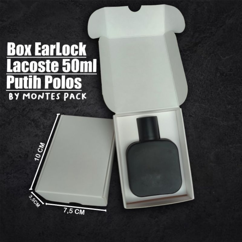 Jual BOX EARLOCK | untuk botol La coste 50ml | box parfum earlock Putih ...