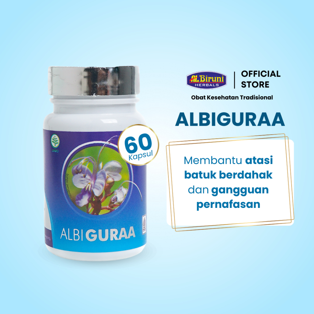 Jual Kapsul Herbal Albiguraa Obat Batuk Gangguan Pernafasan Asma TBC ...