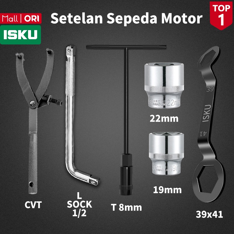 Jual ISKU Kunci Treker CVT Matic + Kunci Tahanan Mur Kopling 39 x 41+ Kunci T 8mm + Mata Shock ...