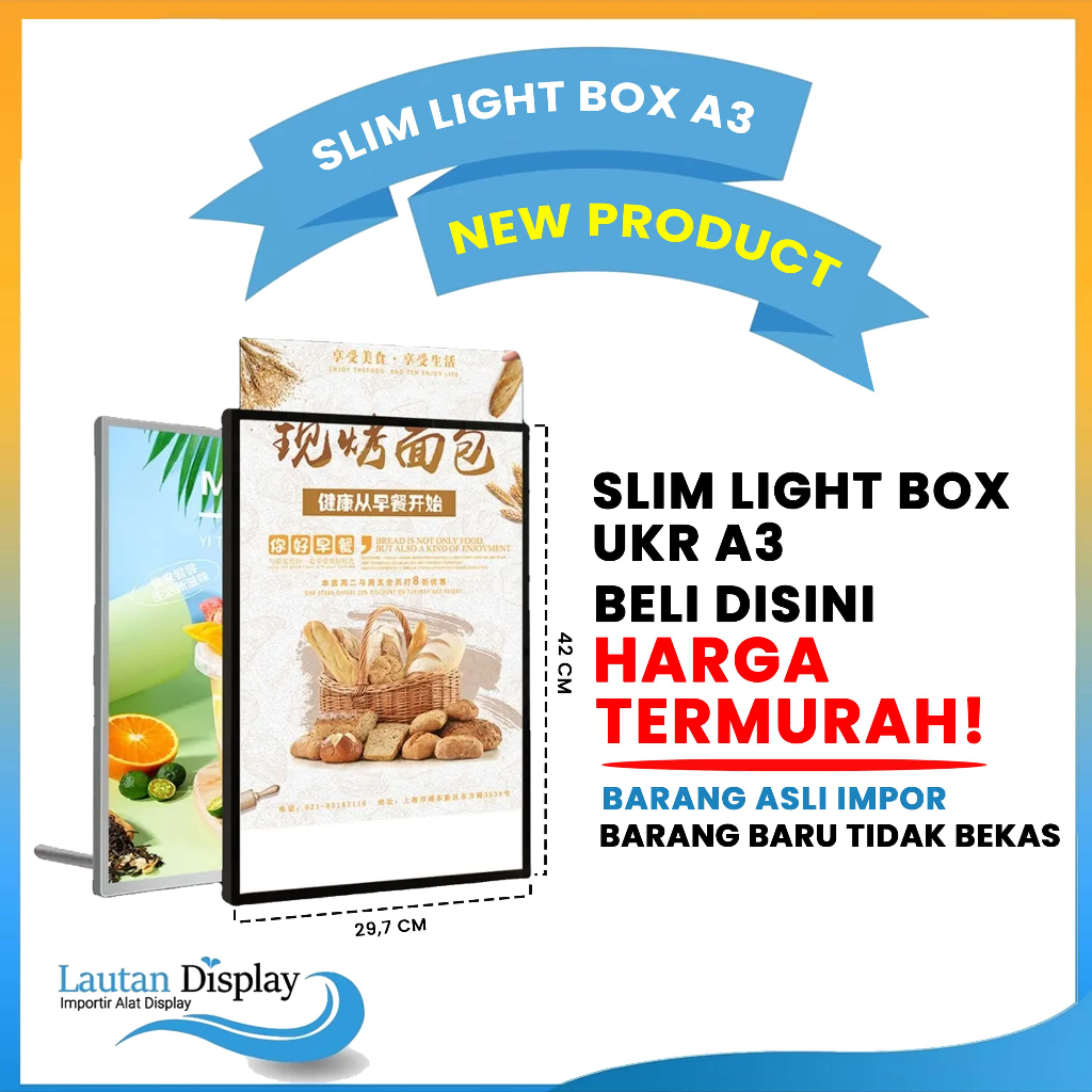 Jual LED Slim Light Box A3 Signboard Display Frame Menu Cafe Sign Board ...