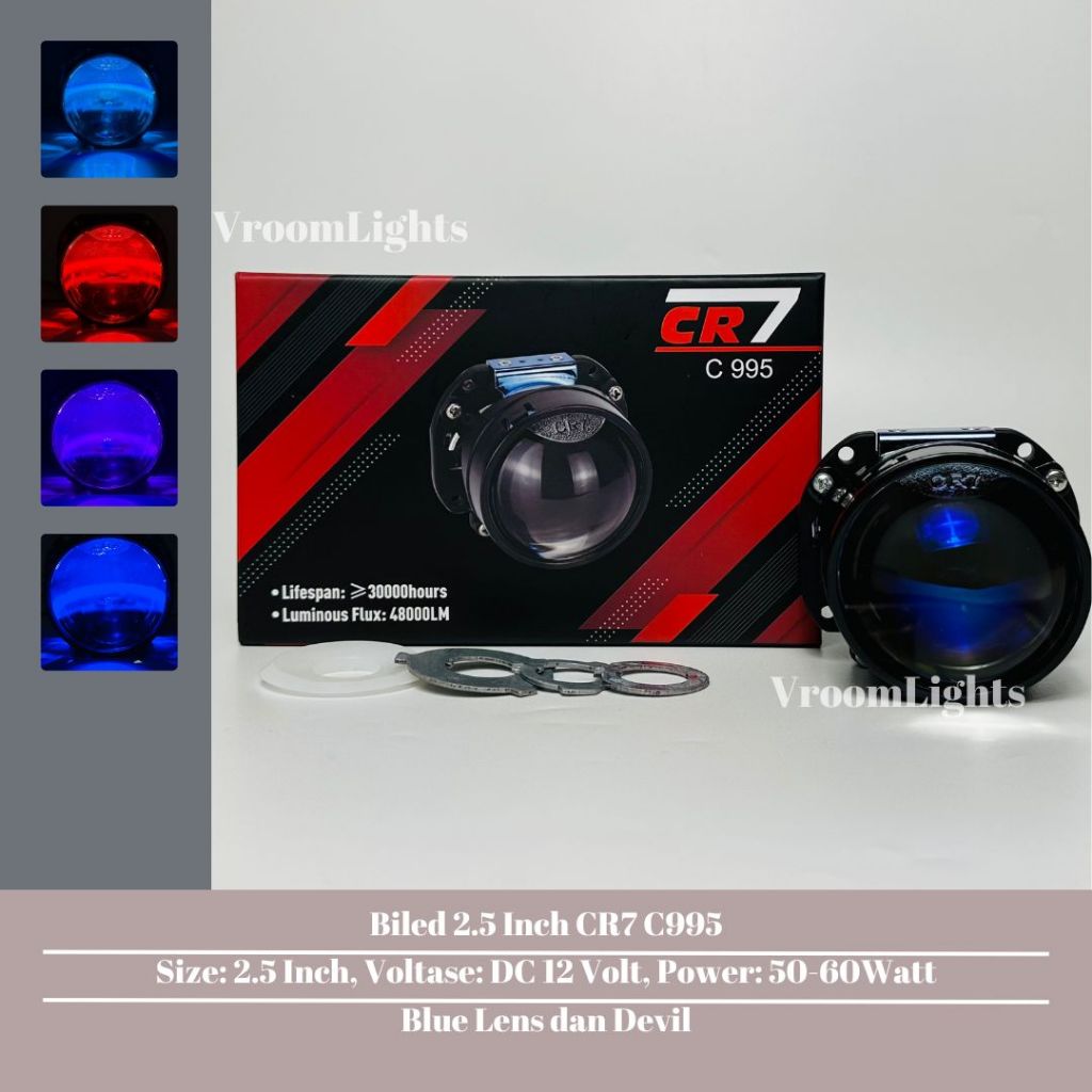 Jual CR7 Tipe C995 Biled 2.5 Inch Blue Lens Cahaya Putih | Shopee Indonesia