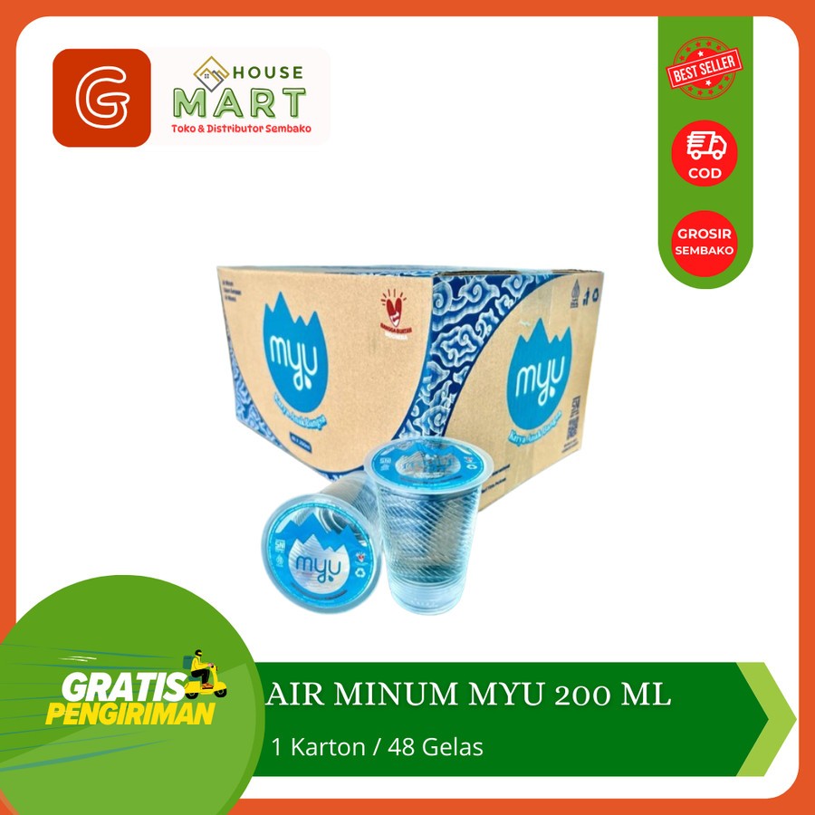Jual Air Minum Gelas MYU 200 ML Dus / AMDK Air Mineral Minum Dalam ...