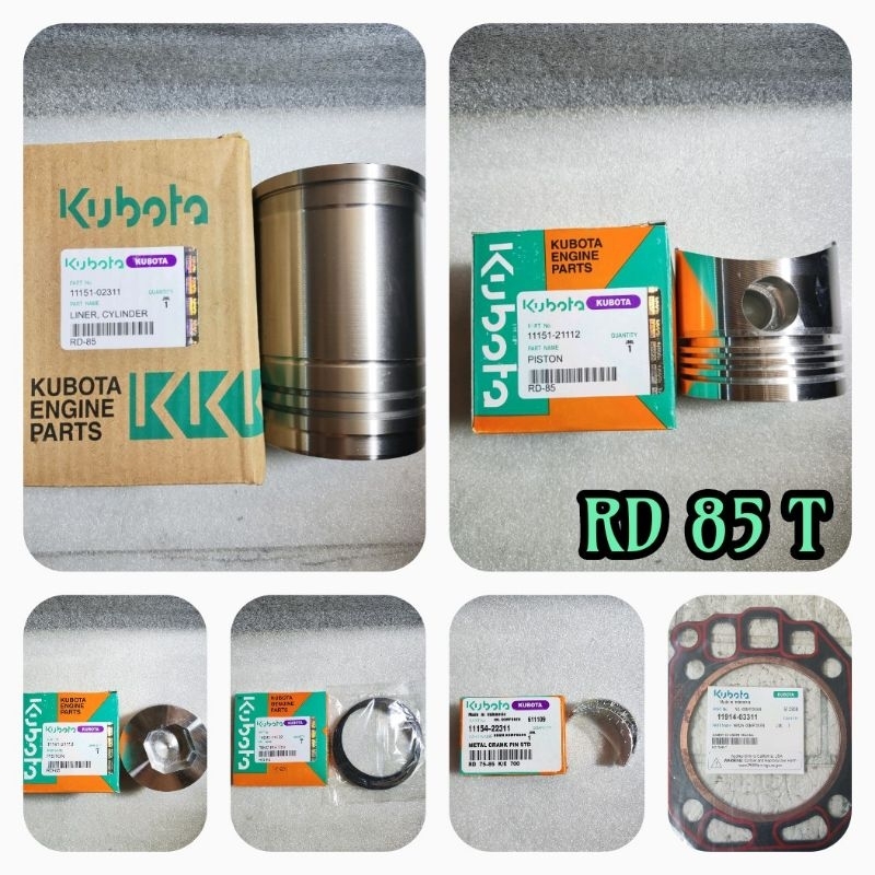 Jual paket 5pcs set mesin spare parts kubota rd 85 DI 1/2T cylinder liner piston ring set crank ...