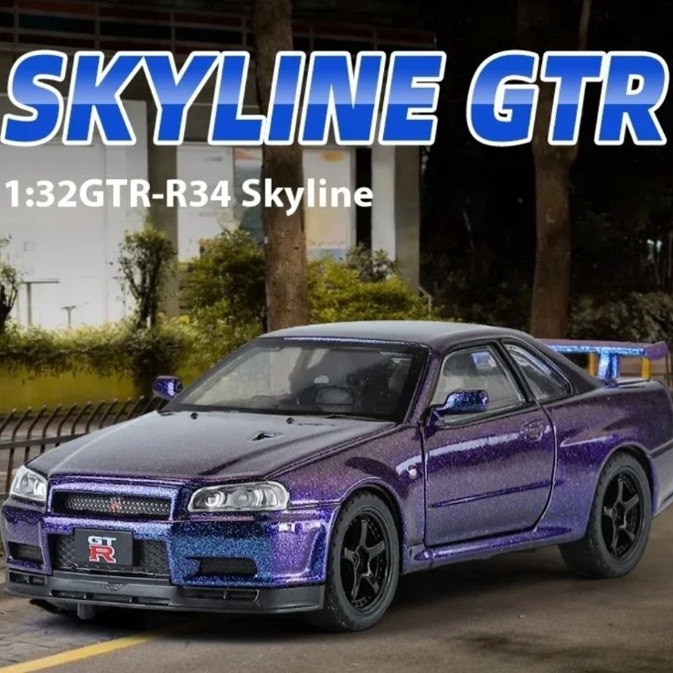 Jual Diskon Besar Diecast Mobil Nissan Skyline GTR R34 R35 Recing Skala 132 Miniatur Mobil ...