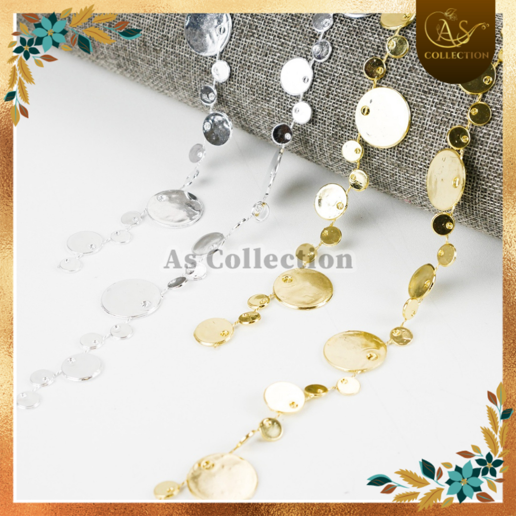 Jual RANTAI KOIL ARTIFICIAL RANTAI KOIN BULAT LINGKARAN ROLL 30METER ...