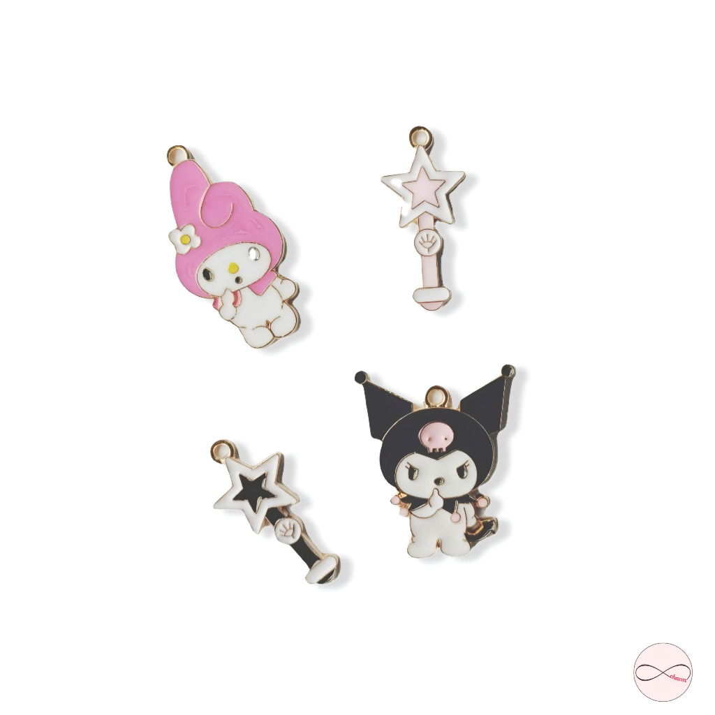 Jual Charm Liontin Enamel Sepasang Kuromi Melodi DIY Aksesoris Liontin ...