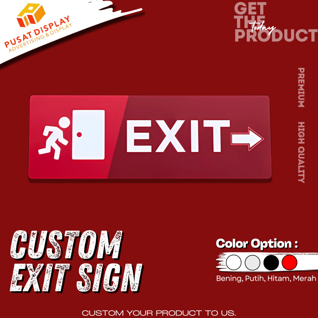 Jual Exit Sign / Tanda Keluar / Arah Exit Akrilik / Penanda Exit ...