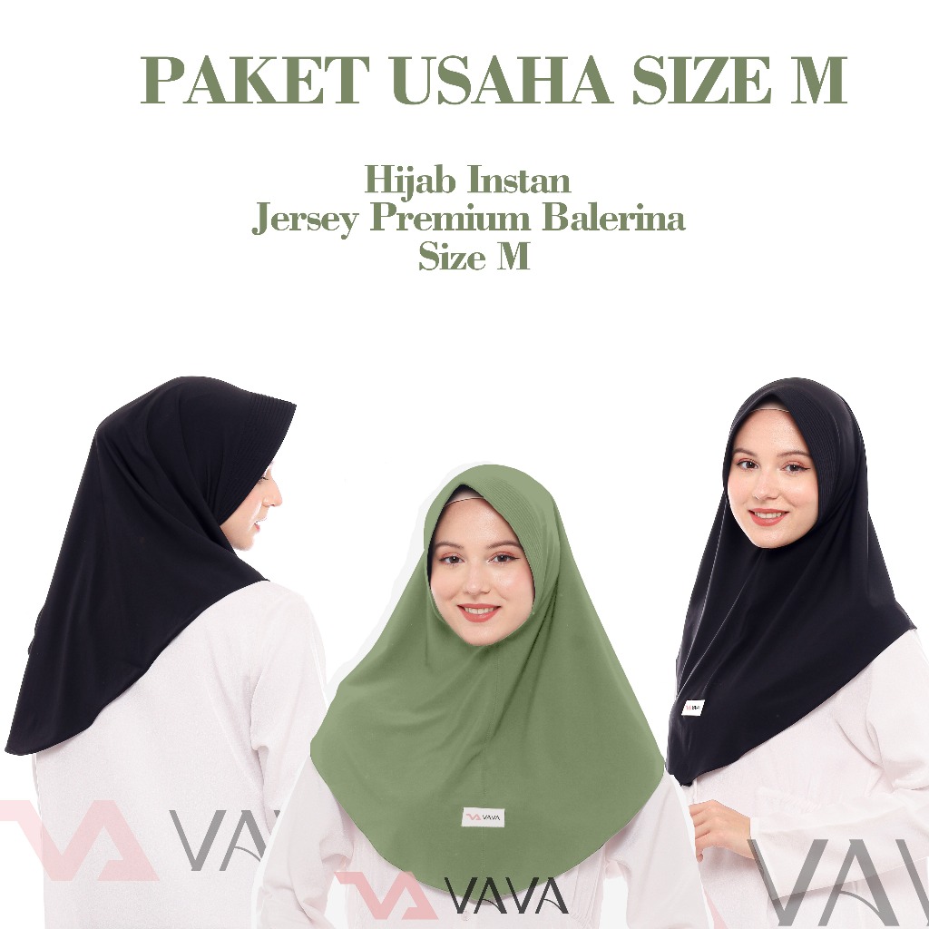 Jual Paket Usaha Hijab Instan Bergo Jersey Premium Balerina Size M | Shopee Indonesia