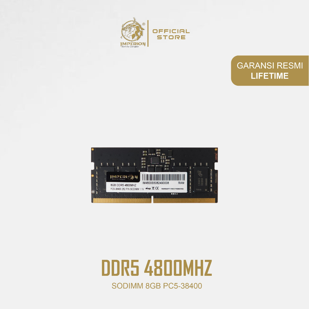 Jual RAM IMPERION DDR5 8GB 4800 MHz PC38400 1Rx8 RAM LAPTOP SODIMM ( 123E ) | Shopee Indonesia
