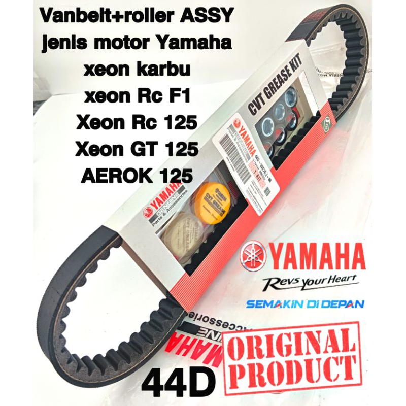 Jual 44D original asli 1 set vanbelt + roller 44D Yamaha Xeon karbu ...