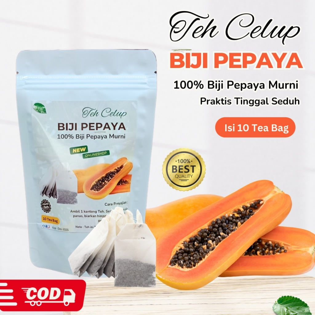 Jual COD Teh Biji Pepaya isi 10 Tea Bag - Teh Celup Biji Pepaya ...