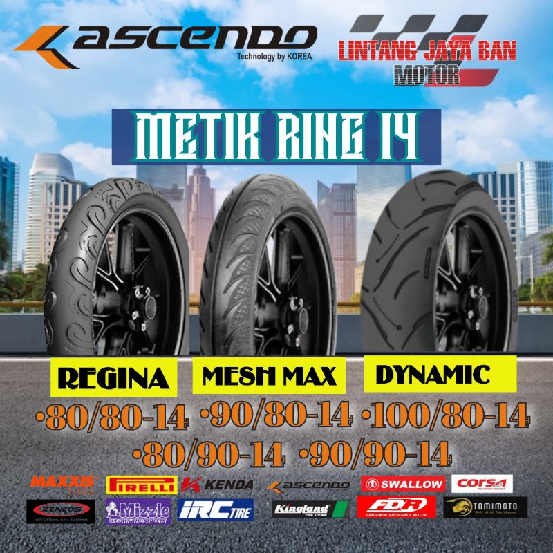 Jual Ban motor metik tubeless ring 14 ban Ascendo Mesh Max REX Regina ...