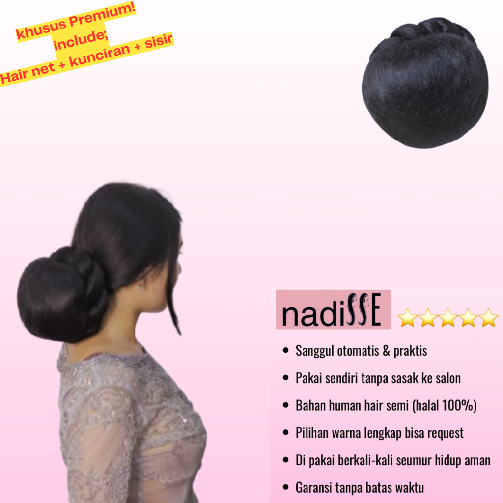 Jual Sanggul Modern Kanjeng Ratu Sri Asih/ Hair Bun/ Sanggul Rambut ...