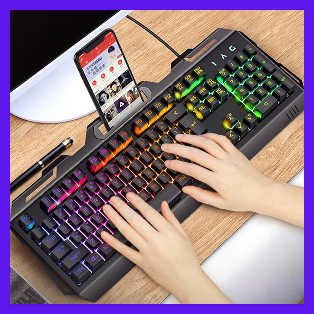 Jual Keyboard Gaming Wired USB RGB Waterproof 104 Key Membrane Keyboard ...