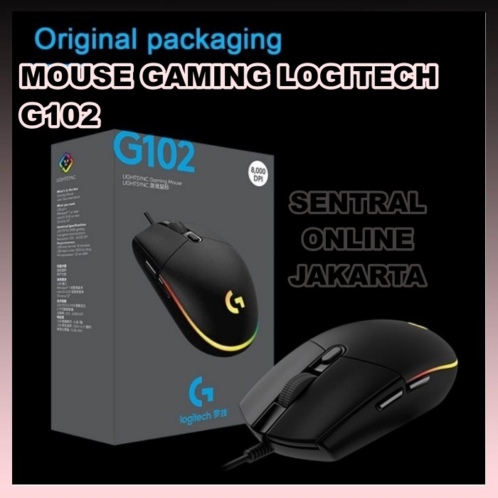 Jual Mouse gaming Logitech G102 Wired RGB Lightsync 8000 DPI ORIGINAL Mouse kabel | Shopee Indonesia