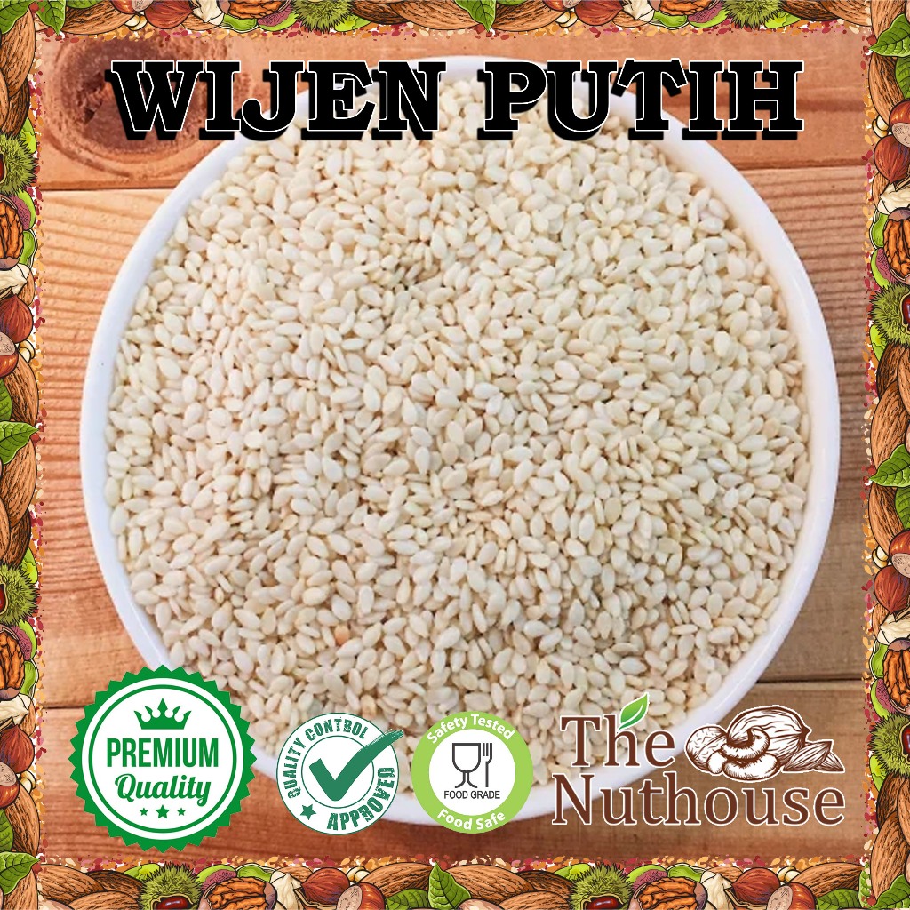 Jual 100gr White Sesame Seeds RAW / Biji Wijen Putih Mentah [Premium ...
