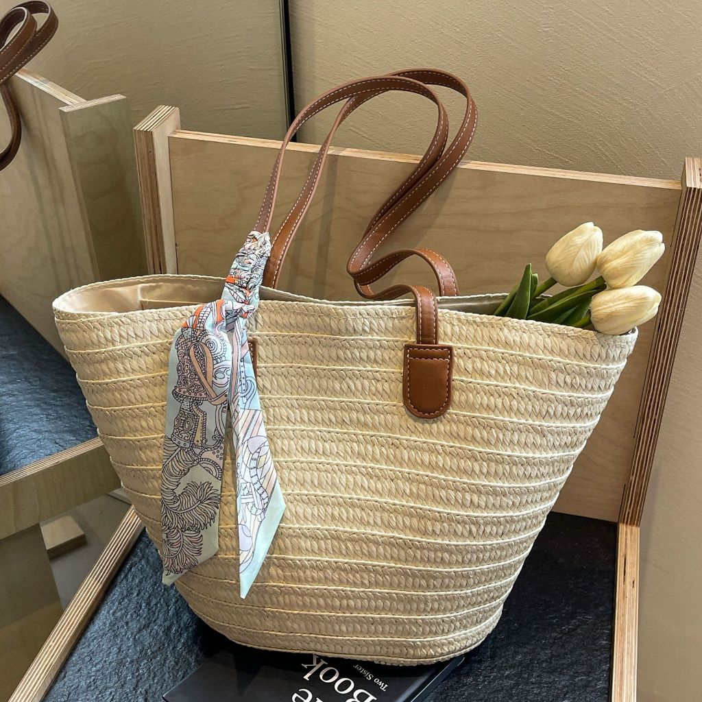 Jual [MOIRE] T14 Tas Pantai Aesthetic Korean tote bag wanita / tas ...
