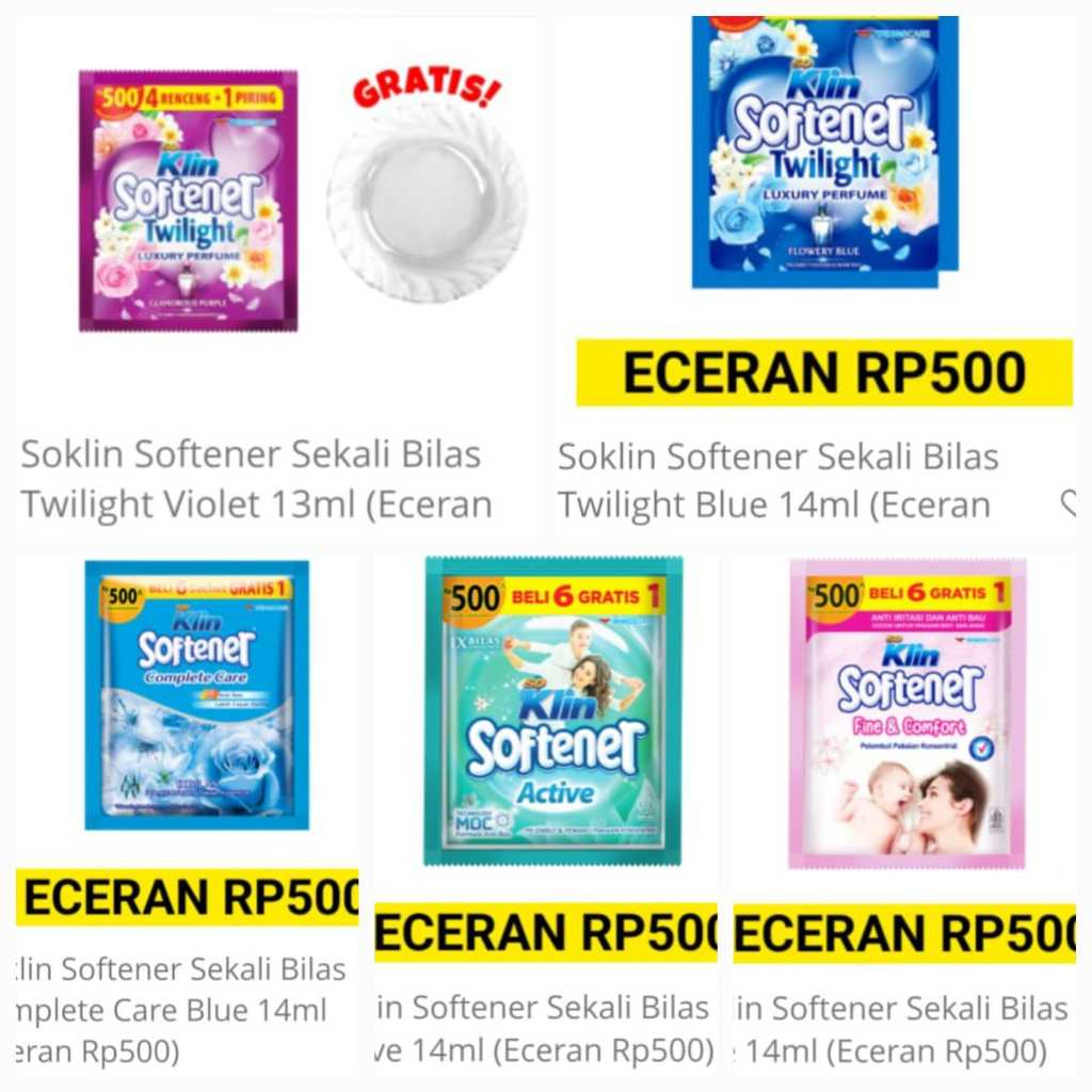 Jual Softener Soklin Pewangi Pakaian renceng | Shopee Indonesia