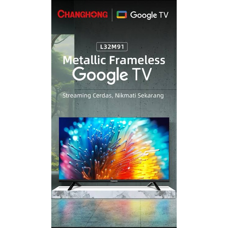 Jual Tv android 32 inch changhong L32m91 google tv | Shopee Indonesia