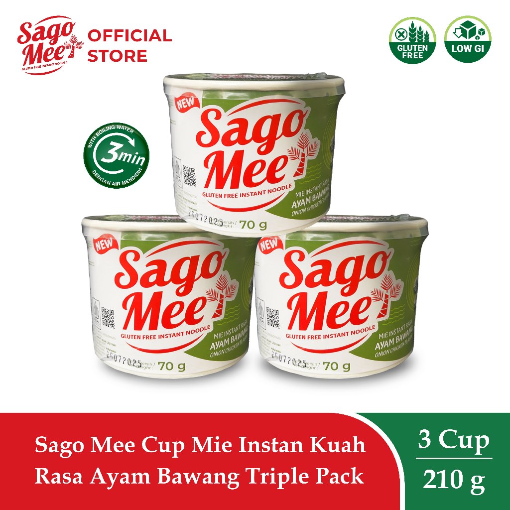 Jual Sago Mee Gluten Free Mie Instan Cup Kuah Rasa Ayam Bawang 70g ...