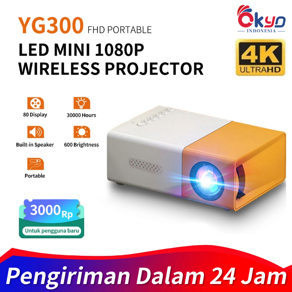 Jual Proyektor LED YG300/HDMI Mini Proyektor LED YG300/YG 300 LCD ...