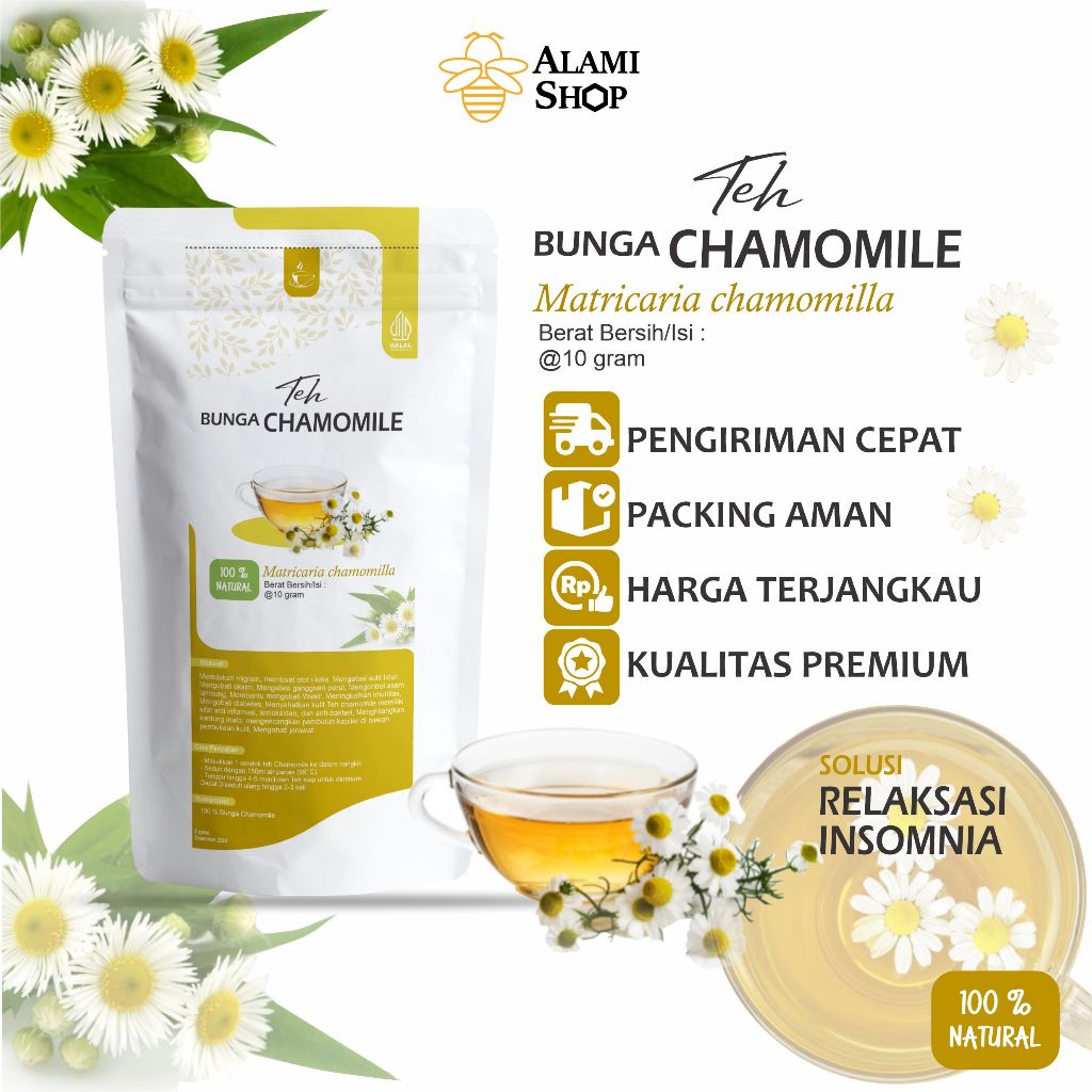 Jual Teh Chamomile Tea Herbal Untuk Relaksasi Dan Anti Insomnia ...